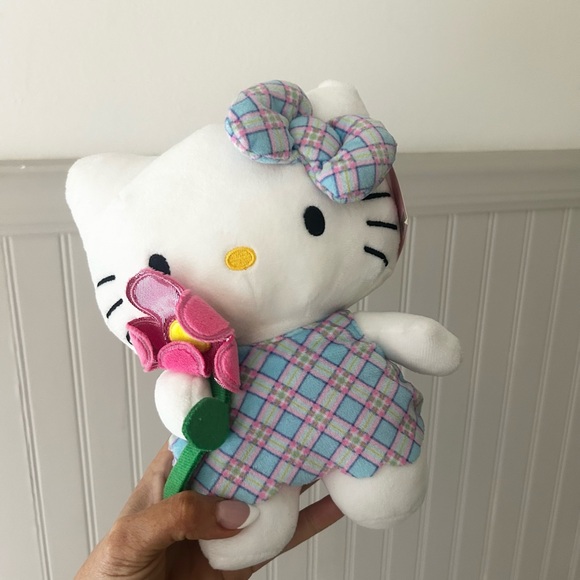 Hello Kitty | Toys | New Hello Kitty Plush With Pink And Blue Plaid ...